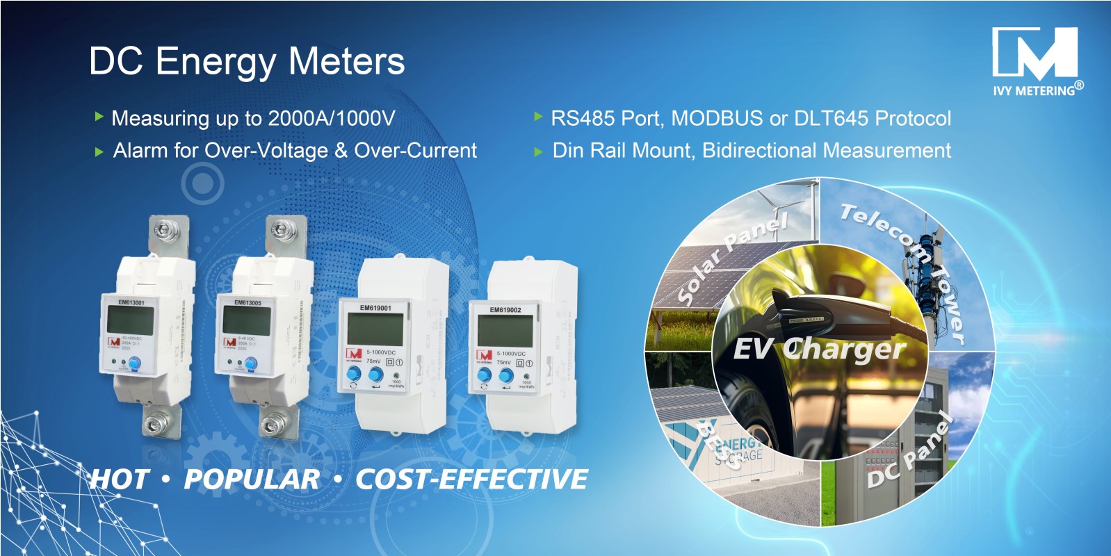 Din Rail 60V 500V 750V RS485 DC PV Energy Monitor Solar Meter for PV ...
